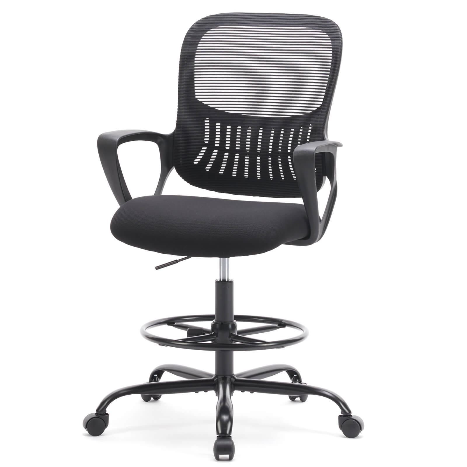 Tall Office Chair for Standing Desk with Adjustable Foot Ring,Counter