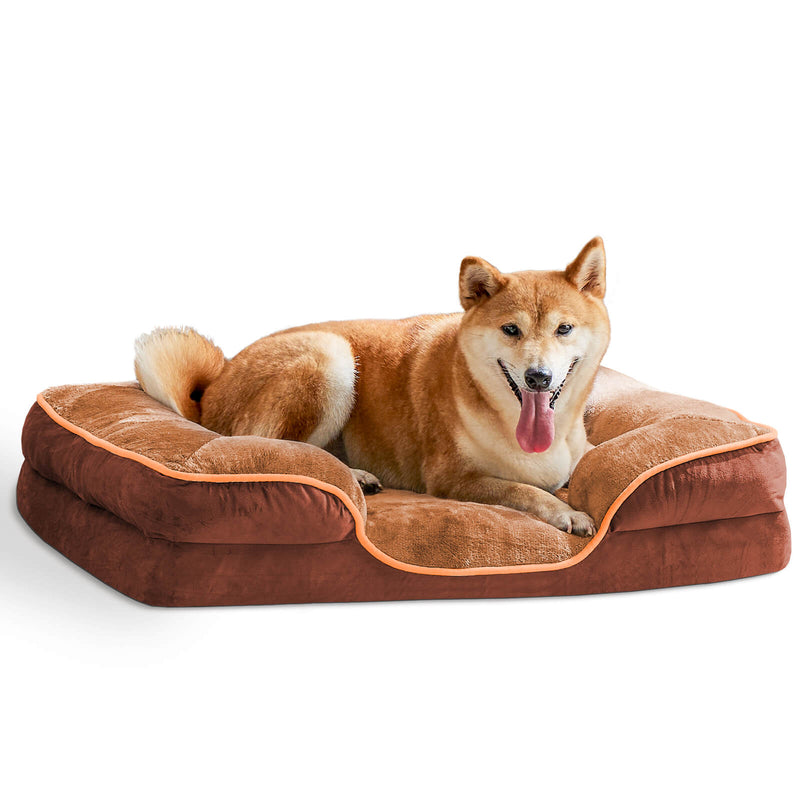 Rectangular dog bed, machine washable sleeper sofa with non-slip botto