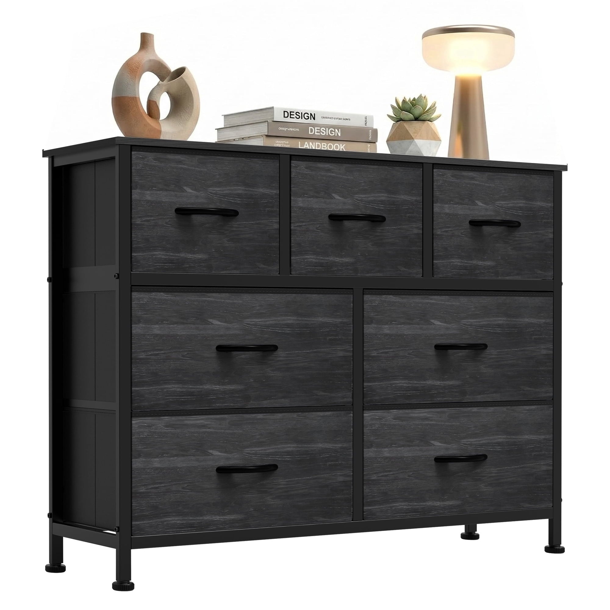 edx Fabric Dresser for Bedroom, Storage Organizer, Wide Chest of Drawe